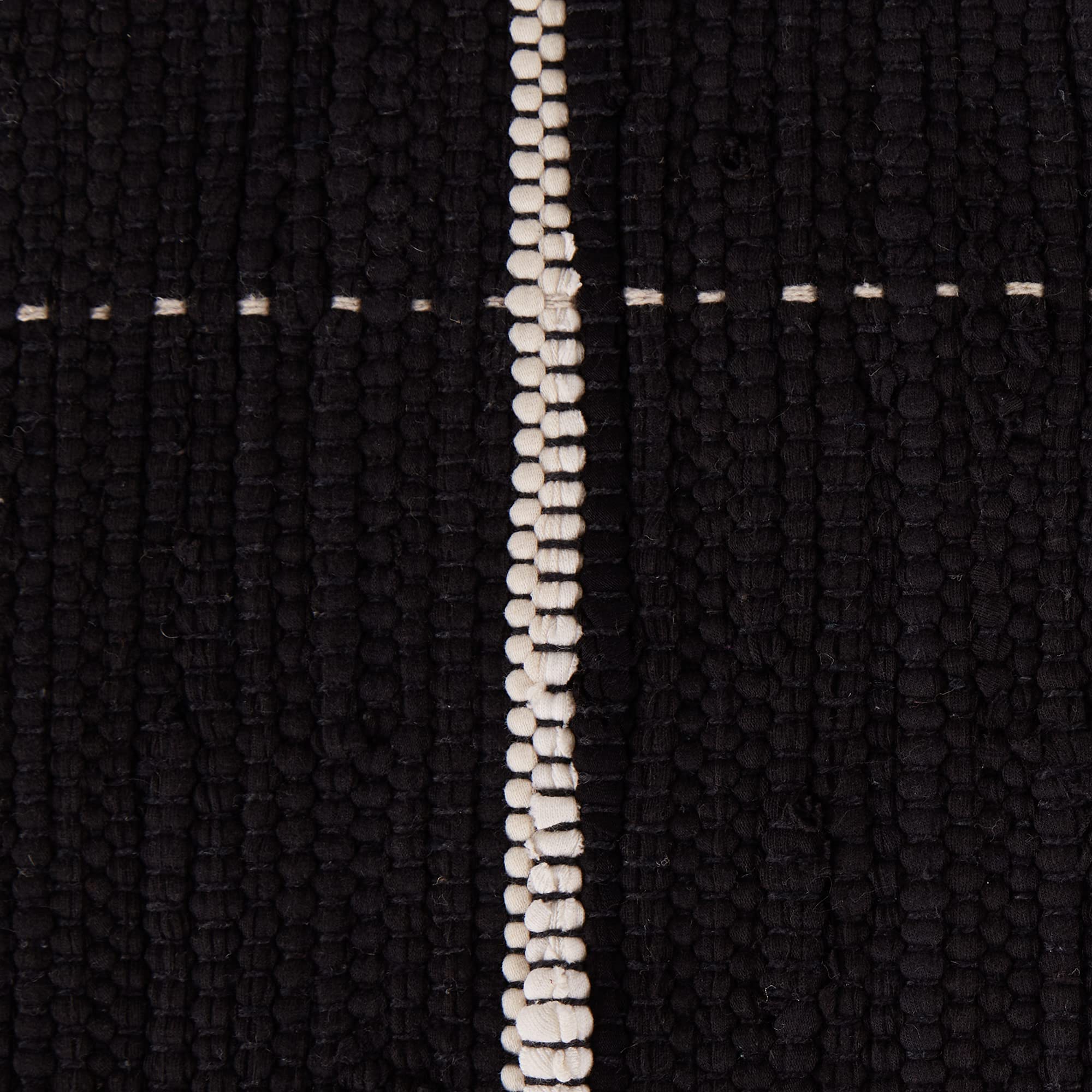 DII Modern Farmhouse Cotton Chindi Rug Collection, 26x40, Black & Cream