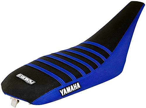 Enjoy Mfg Seat Cover - Compatible Fit for 2004-2013 Yamaha YFZ 450 4 Wheeler Quad ATV #200 (Blue Sides / Black TOP / Blue Ribs)