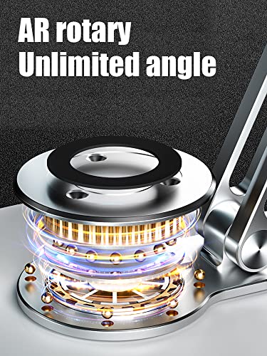 Cell Phone Stand, Adjustable Phone Holder, Rotatable 360 Degree Base Phone Stand for Desk, Adjustable Two Riser Foldable Phone Mount Compatible with iPhone Pro, XR, Plus, Samsung Galaxy, Google Pixel