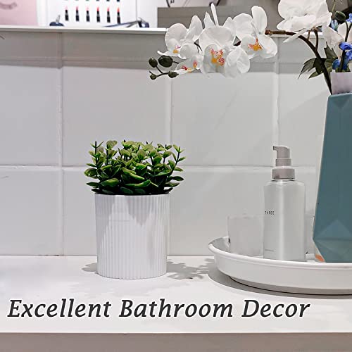 Denture Bath, Invisible Denture Case Designed As Artificial Eucalyptus Potted Plants, Denture Cup With Strainer For Retainer, Mouth Guard & Dentures, Perfect For Home Decorationā¦