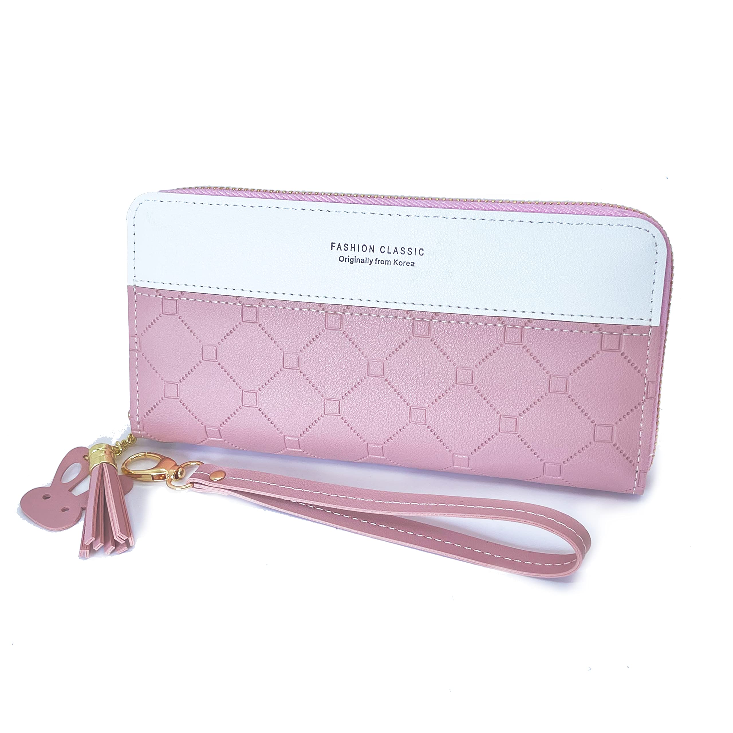 LCLWIN RFID Wallets for Women PU Leather Multi Credit Card Large Capacity Zip Around Clutch Travel Purse, 3.8 women's Day gifts…, Pink