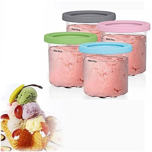 Creami Pints, for Ninja Ice Cream Maker Cups, Ice Cream Pint Containers Bpa-Free,Dishwasher Safe Compatible NC301 NC300 NC299AMZ Series Ice Cream Maker