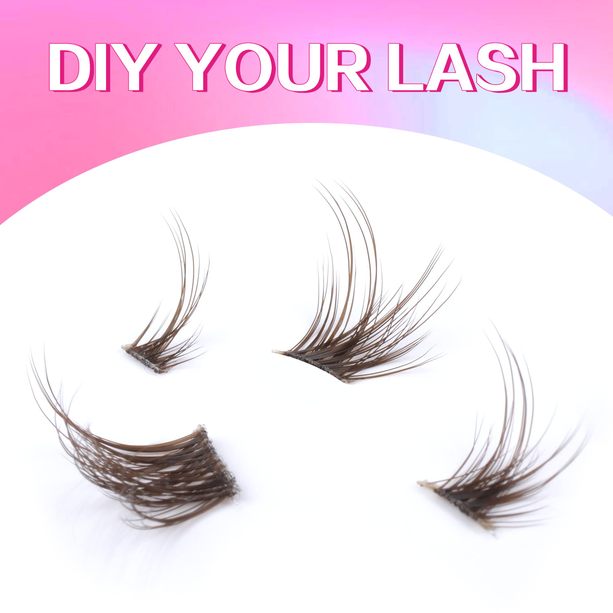 Brown Lashes Anime Eyelashes Natural Look Wispy Fake Eyelashes Manga Clear Band Cluster Eye Lashes Individual DIY False Eyelashes Pestañas Postizas 10 Pairs ALICROWN