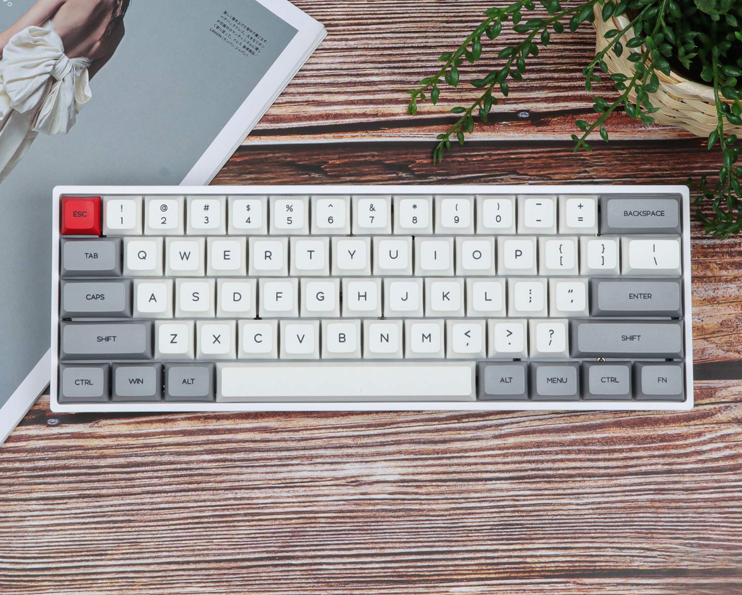 EPOMAKER SK61S 61 Keys Bluetooth 5.1 Hot Swappable Mechanical Keyboard with RGB Backlit, NKRO, Water-Resistant, Type-C Cable for Win/Mac/Gaming (Gateron Optical Blue, Grey)
