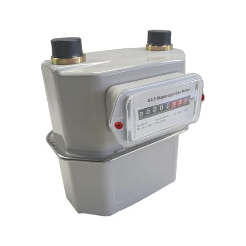 CIXIFM Mechanical Gas Meter Natural Gas Meter Household Steel Shell Nominal Flow Rate 4m ³/h Flow Rate of 0.04m ³/h~6m ³/h 4pcs M30 * 2