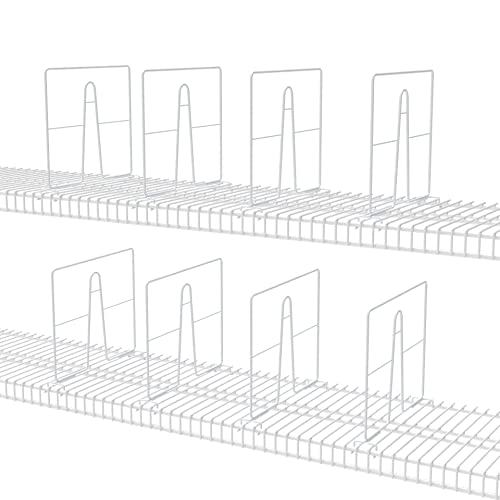 BTSD-home 8 Pack Wire Shelf Dividers Closet Dividers and Separators for Wire Shelves in Cabinet, Kitchen, Bedroom and Office