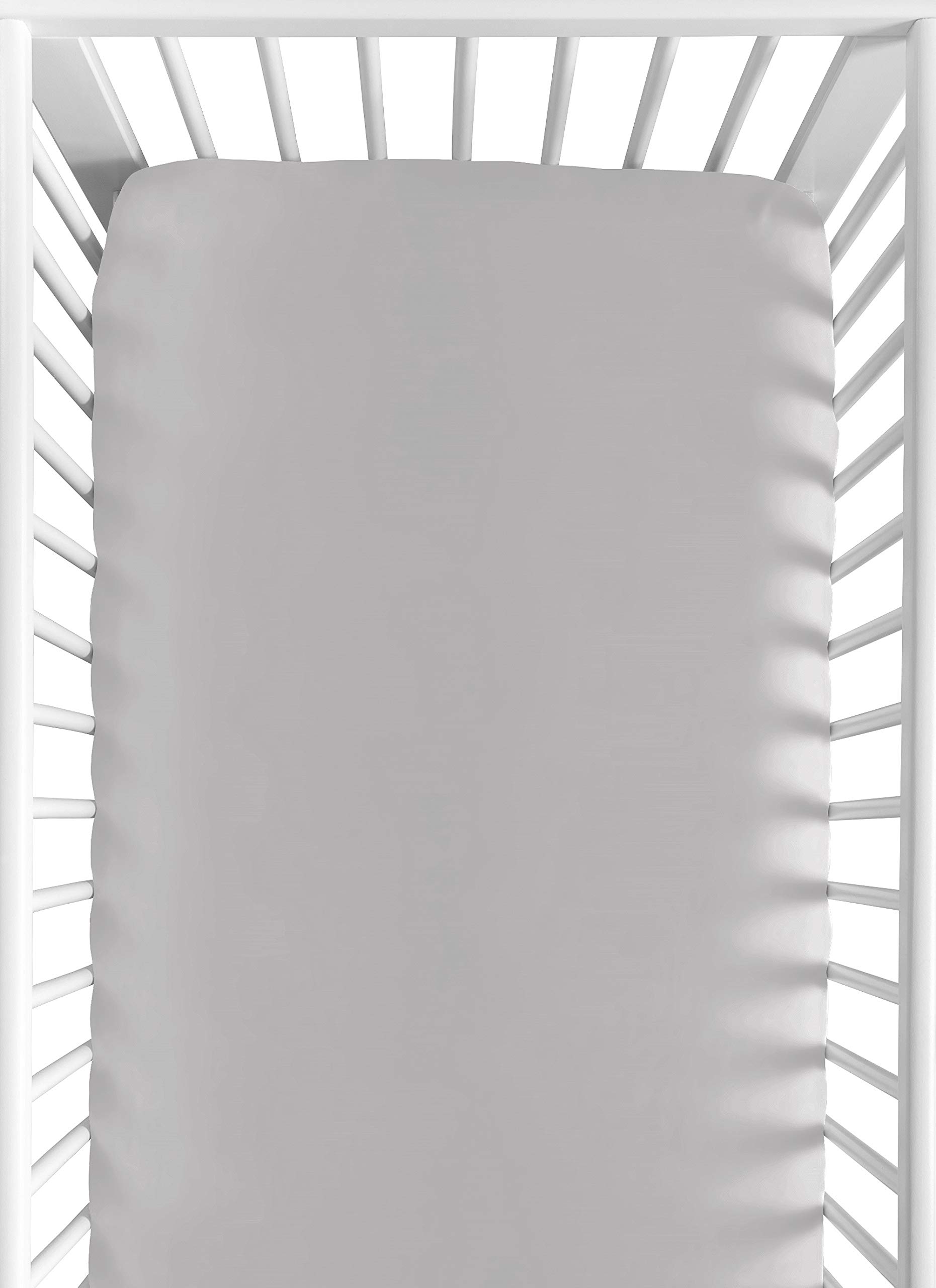 Solid Grey Baby or Toddler Fitted Crib Sheet for Celestial Collection by Sweet Jojo Designs