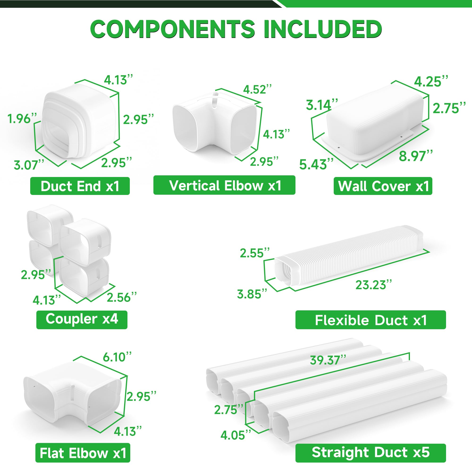 Cestluck 4'' 19.5 Ft Mini Split Line Cover Set, PVC & PP Pipe Covers for Mini Split Lines, Line Guard for Central AC