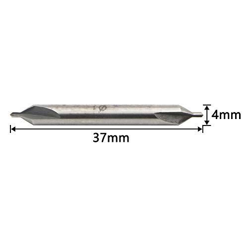Center Drill Bits, HSS Combined Center Drills Countersinks 60 Degree Angle Bit Set Tool 1.0mm * 4mm, Pack of 10