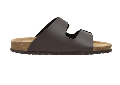 CUSHIONAIRE Men's Lane Cork footbed Sandal with +Comfort, Brown Nappa 10