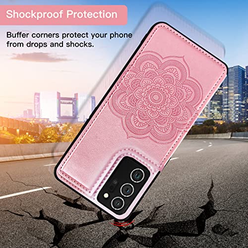 Asuwish Phone Case for Samsung Galaxy Note 20 Ultra Glaxay Note20 Plus 5G Wallet Cover with Screen Protector and Card Holder Stand Cell Gaxaly Notes 20Ultra Note20+ U + 20+ Twenty Not S20 Rose Gold