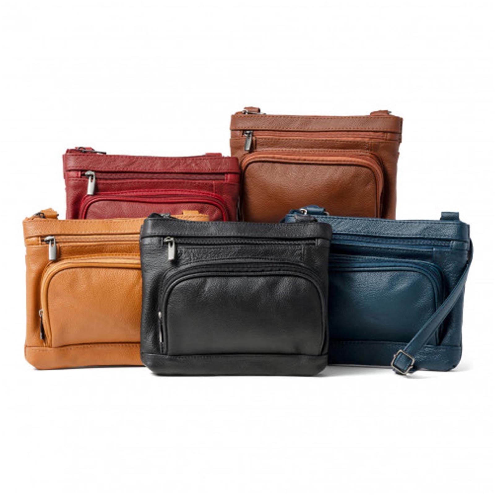 Leather Wide Crossbody Bag - Super Soft & Durable Crossbody Bags For Women & Men Trendy - Messenger Handbag with Adjustable Strap (7β L x 9β W)