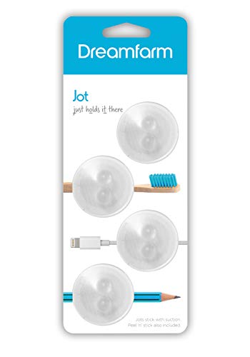 Dreamfarm Jot | Just Hold it There PVC Suction Hook | Clear | 4 Pack