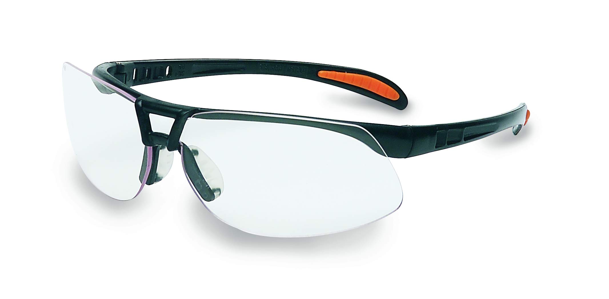 Honeywell Uvex Ademco by Protégé Safety Glasses, Metallic Black Frame with Clear Lens & Ultra-Dura Anti-Scratch Hardcoat (S4200-H5)