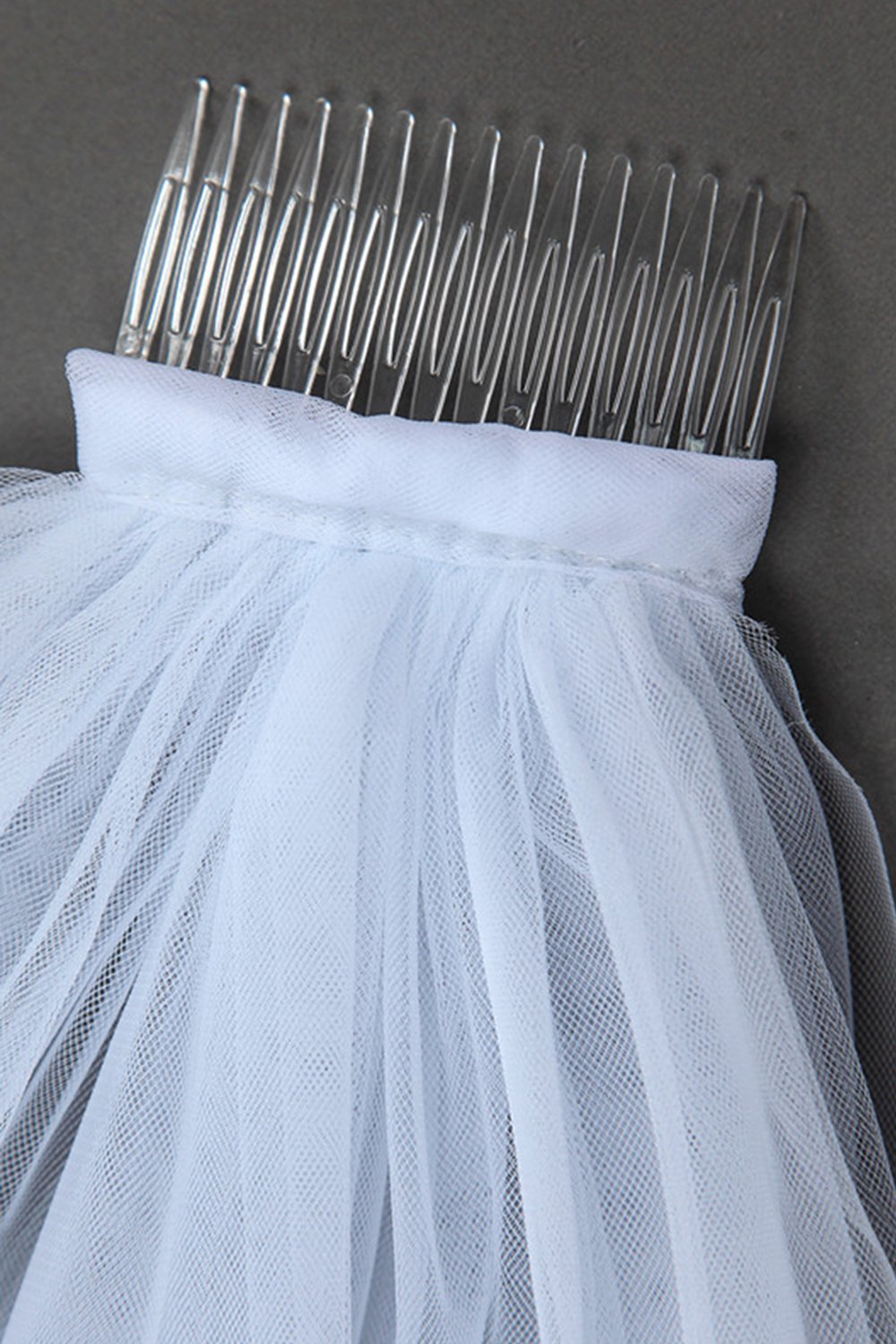 BABYONLINE D.R.E.S.S. Wedding Veils Cathedral Length 2 Tier Long Lace Edge Blusher with Comb,White