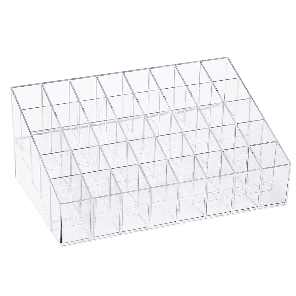 HBlife Lipstick Holder, 40 Spaces Clear Acrylic Lipstick Organizer Display Stand Cosmetic Makeup Organizer for Lipstick, Brushes, Bottles, and More