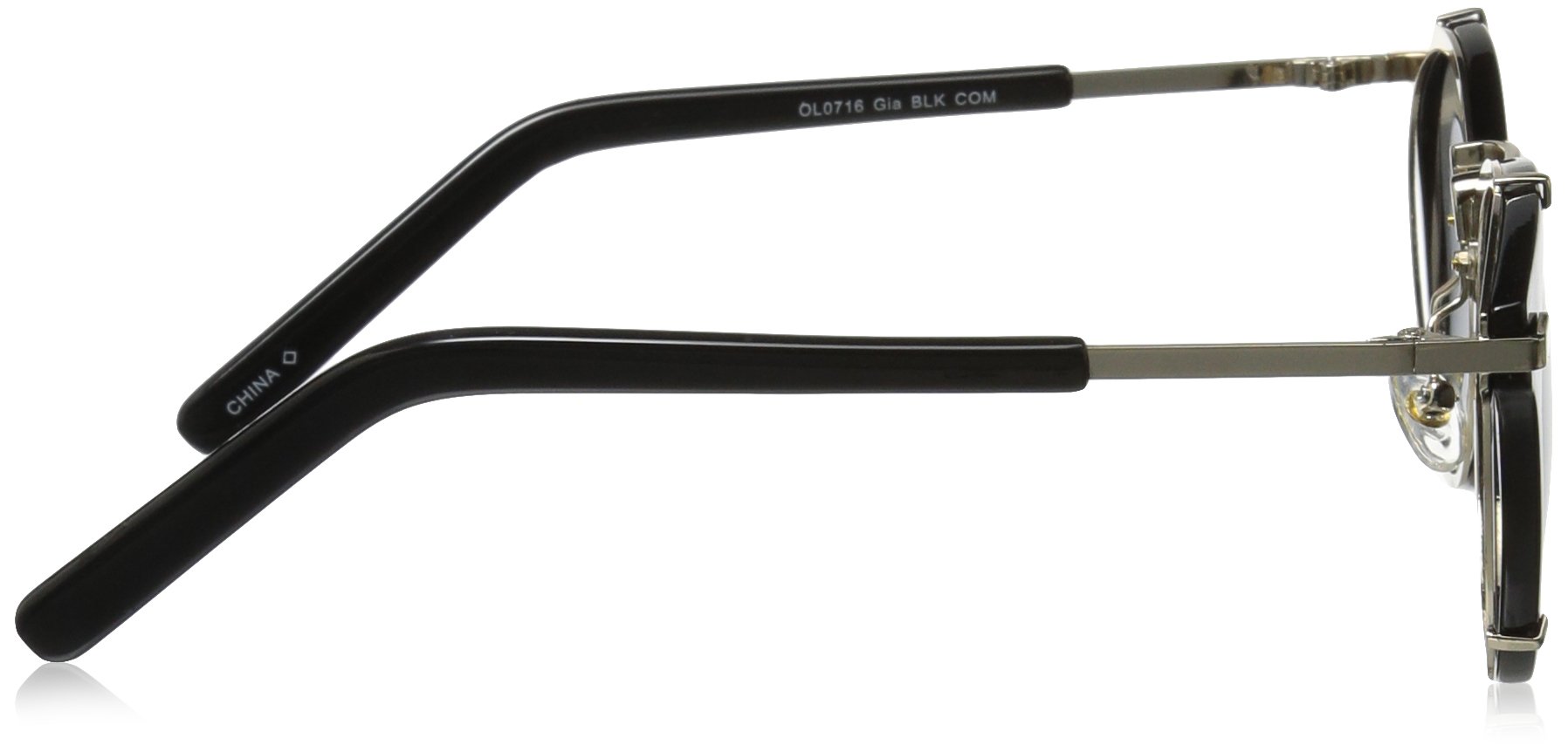 Foster Grant Women's Gia Round Sunglasses, Black/Smoke, 49 mm
