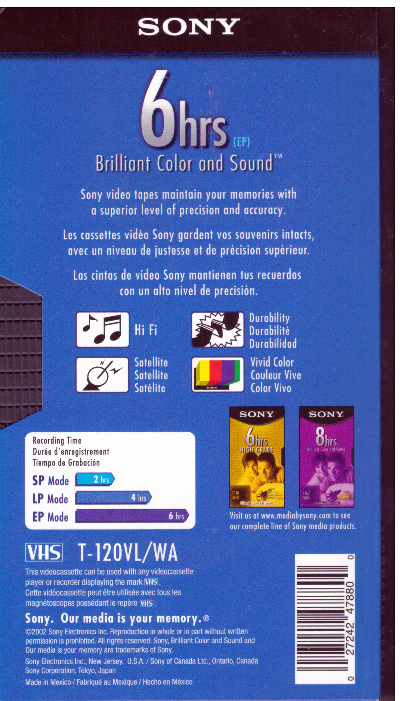 Sony T120VR 5-Pack 120- Minute VHS Tapes