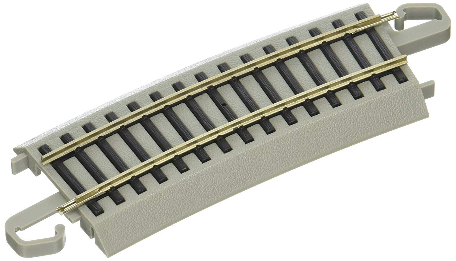 Bachmann Trains - Snap-Fit E-Z TRACK HALF SECTION 22ā RADIUS CURVED (4/card) - NICKEL SILVER Rail With Gray Roadbed - HO Scale