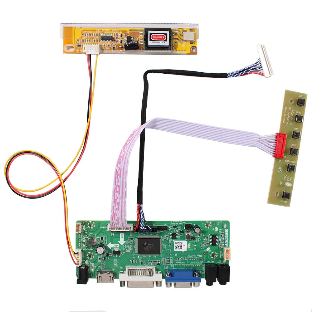 HDMI VGA DVI Audio LCD Controller Board 30 Pin for 14.1" 15.4" 1280x800 LP154WX4 B154EW03 B154EW06 LTN154AT07 LTN141AT02 1CCFL LVDs LCD Screen Panel
