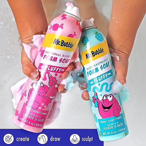 Mr. Bubble Twin Pack Foam Soap - Sculpt and Draw in the Tub; Soft, Moldable, Gentle, Scented Foam (Pack of 2, 8 fl oz Each)