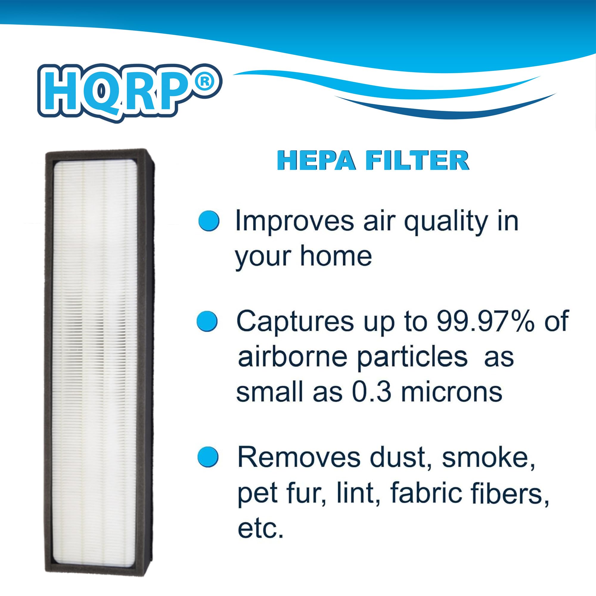 HQRP Air Filter Kit fits InvisiClean IC-7028 4 in 1 Full Size Tower model, 1x Cartridge Filter + 4-Pack Carbon Activated Pre-Filters