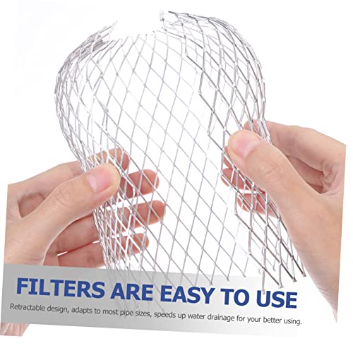 DOITOOL 12 pcs drain filter roof downspout strainer gutter balloon guard stainless filter strainer gutter downspout guard anti-blocking Screen Shield net safety mask Stainless steel