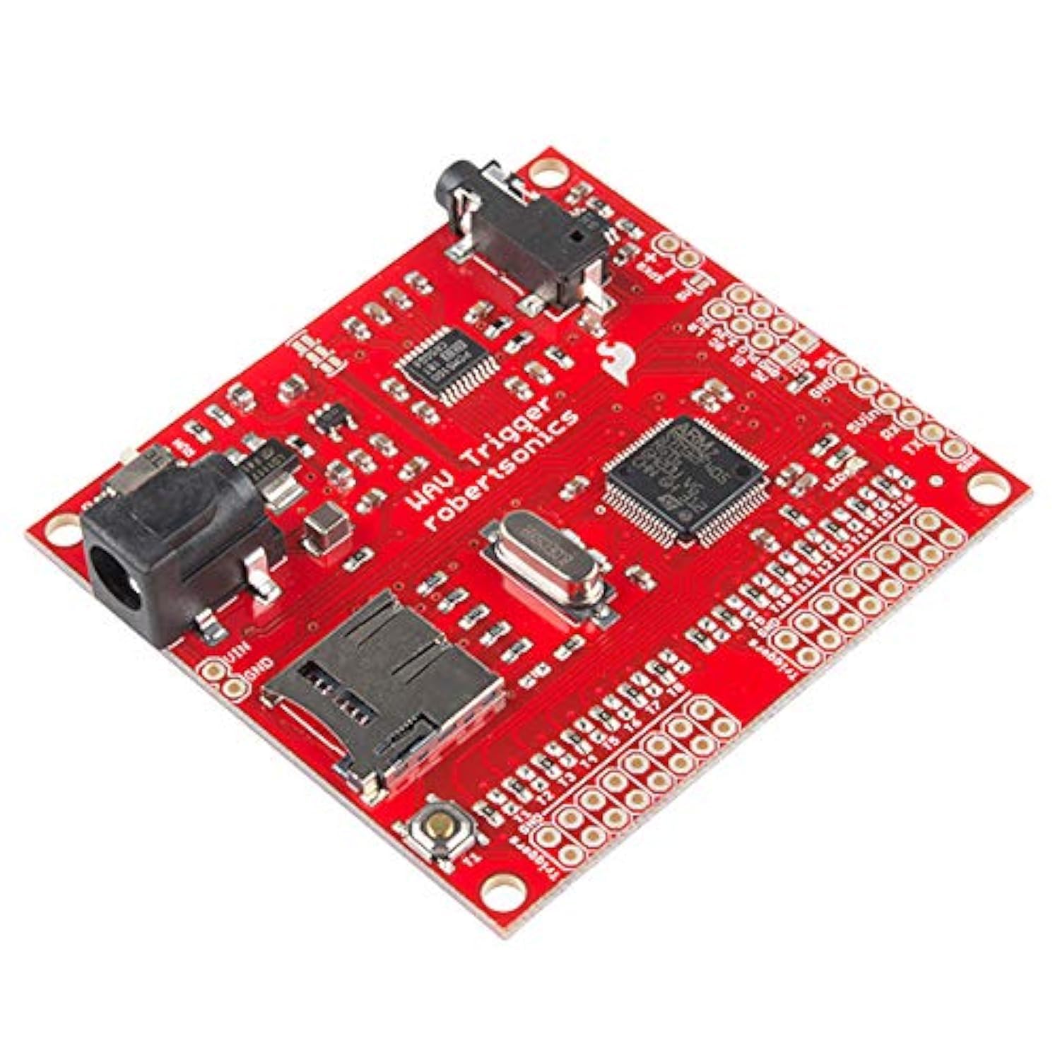 SparkFun WAV Trigger Play Uncompressed Audio Files 16-bit Files at 44.1kHz On-Board Mono Audio Amplifier Speaker Connector 14 Parallel Stereo Tracks Polyphonic MIDI Control 16 Trigger inputs Micro SD