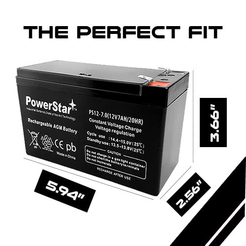 PowerStar Replacement Battery for Battery, 12V 7Ah Compatible with SEC1075
