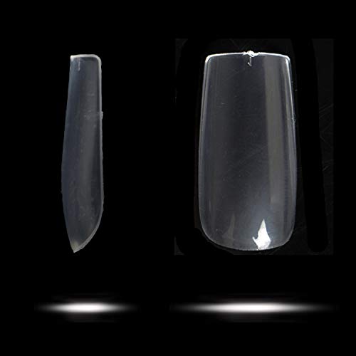 Clear Fake Full Cover Nails - Square Shaped Acrylic Nails BTArtbox 500pcs False Nail Tips with Case for Nail Salons and DIY Nail Art, 10 Sizes