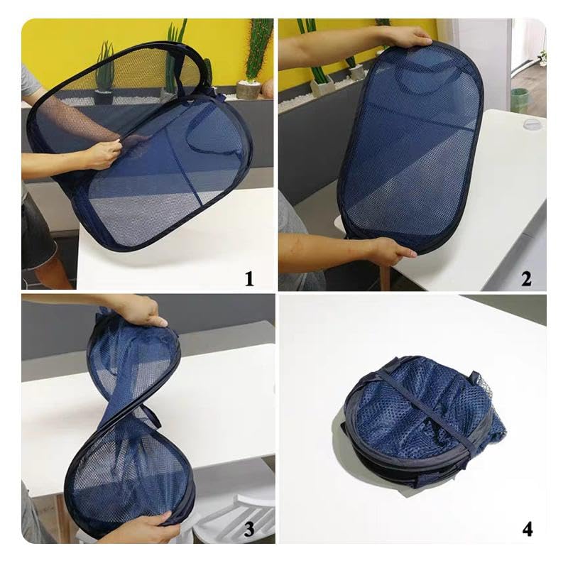 Clasoul pop up hamper with a handle, portable foldable laundry basket. The mesh laundry basket is breathable and moisture-proof, and the large capacity pop up laundry is suitable for home(black)
