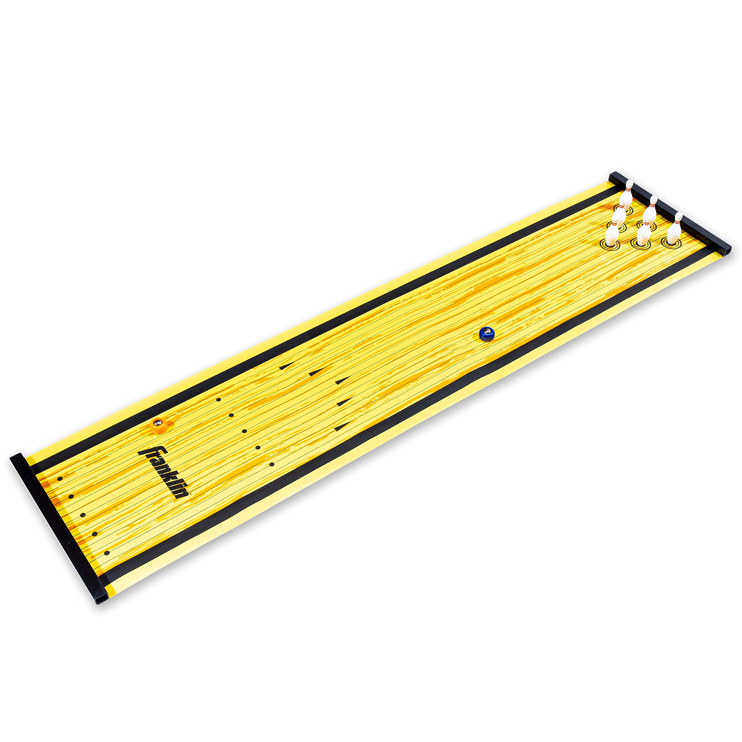 Franklin Sports Shuffleboard Table Game Mats – Tabletop Shuffleboard Mats and Pushers – Indoor Shuffleboard and Curling Games - Football Shuffleboard
