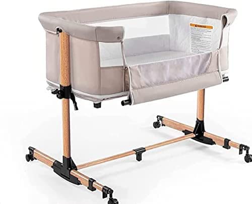 Baby Crib,3 in 1 Baby Bassinet Bedside Crib Bedside Sleeper Adjustable Portable Bed for Infant,Baby Newborn Must Have Bed,Beige