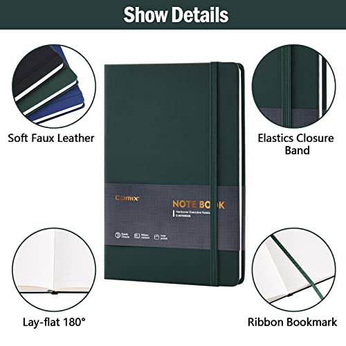 Comix Premium Lined Journal Notebooks - 160 Pages, 5.7 inches x 8 inches β Hardcover A5 Size, College Ruled, Pack of 4