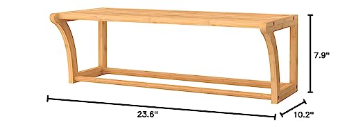 ClosetMaid Bamboo Wall Shelf with Towel Bar, Wall Mount Storage Shelves, Organizer Rack, Natural Finish