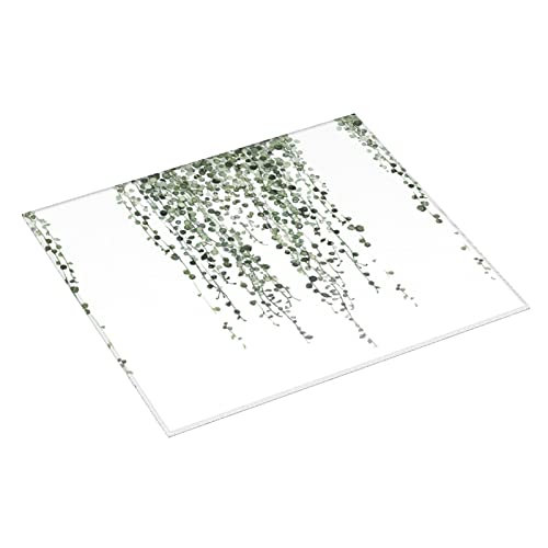 Green Plants Printed Drying Mat For Kitchen Ultra Absorbent Microfiber Dishes Drainer Mats Non-Slip Silicone Quick Dry Pad - 18 X 16inch