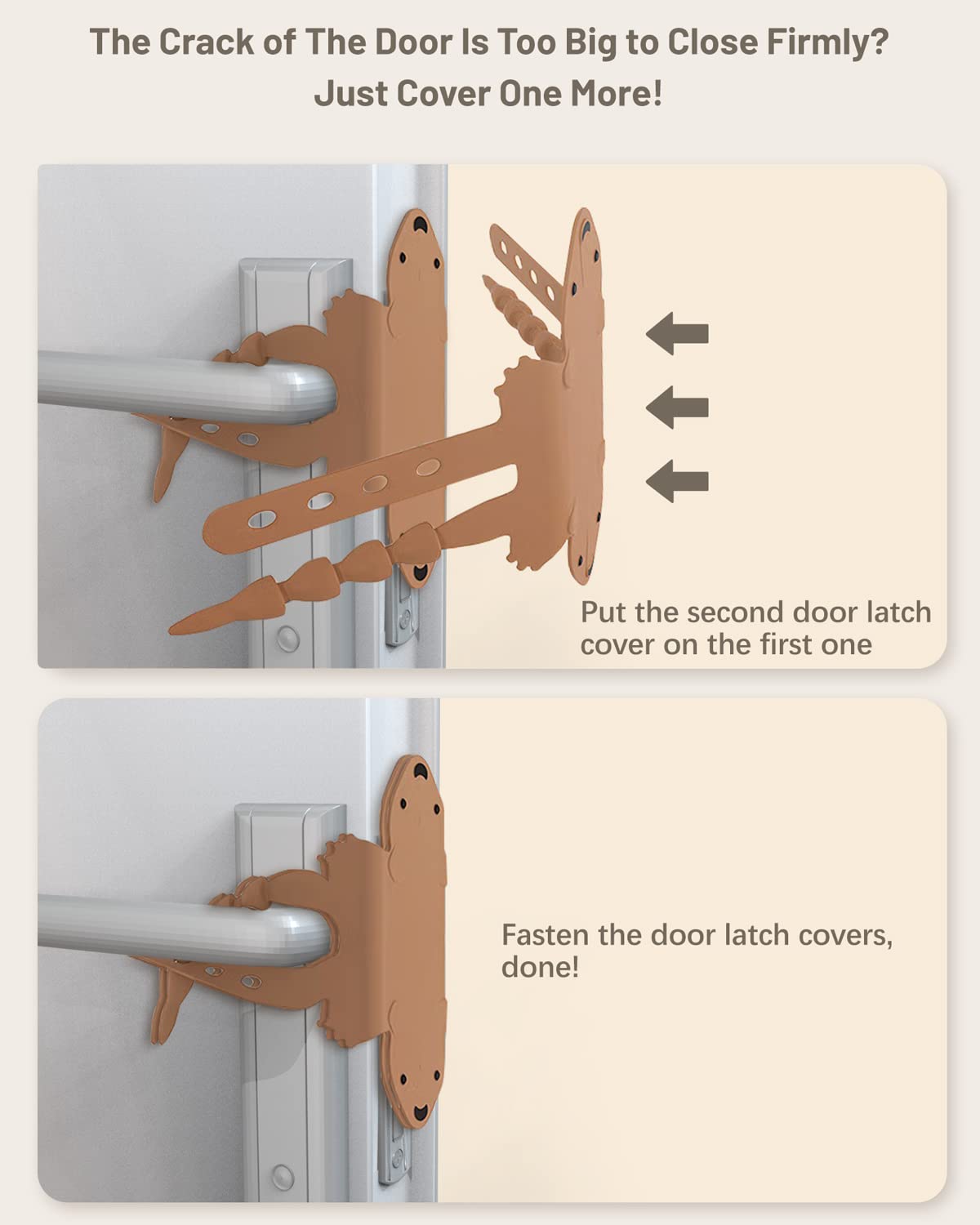 Baby Door Latch Covers Closer, 3 Pack Silicone Door Silencer Quite Lock Cushion Door Slam Preventer for Nursery, Light Sleepers with Flexible & Adjustbale Design