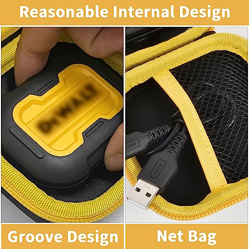 Earbud Case Compatible with DEWALT True Wireless Bluetooth TWS Headphones, Storage Holder for Jobsite Pro-X1 Wireless Earphone, Headset Charging Box & Accessories Pouch OrganizerĀ - Bag Only