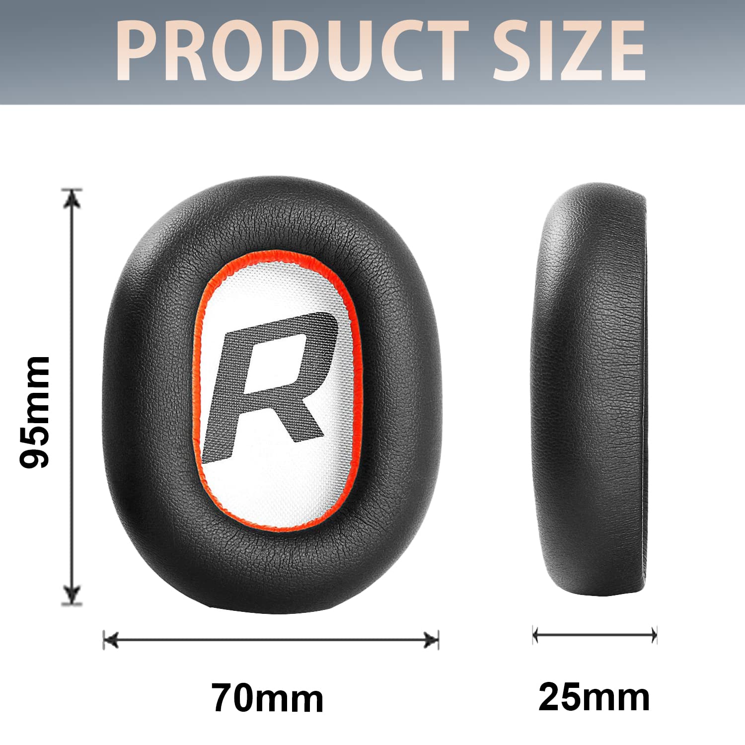 BackBeat Pro 2 Protein Leather Memory Foam Replacement Ear Pads Compatible with Plantronics BackBeat Pro 2, Voyager 8200 UC Headphones Replacement Earmuffs Ear Cushions(Black+Red)