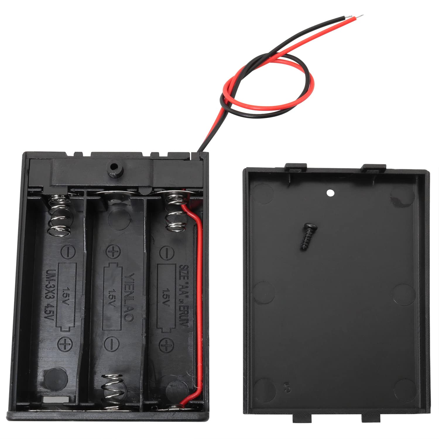 LUORNG 4PCS 4.5V Battery Holder with Switch, 3 AA Battery Holder with Switch and Cover, Battery Holder Case with Wire Leads and ON/Off Switch