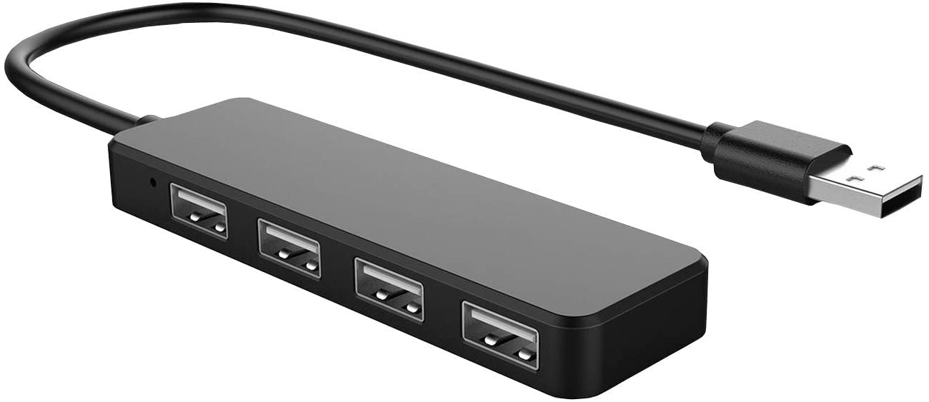 NAERSI® USB 2.0 Hub 4-Port Ultra Slim Portable USB Splitter for iMac Pro,MacBook Air,Mac Mini/Pro,Surface Pro,Notebook PC,Laptop,USB Flash Drives,and More