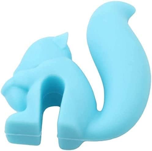 Cute Squirrel Shape Silicone Tea Bag Holder Squirrel Drink Markers, Tea Bag Holder for Mug Candy Colors Gift Set Cup Hanging Tool 5 Pcs