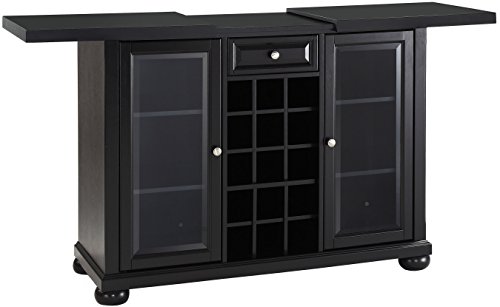 Crosley Furniture Alexandria Sliding Top Bar Cabinet - Black