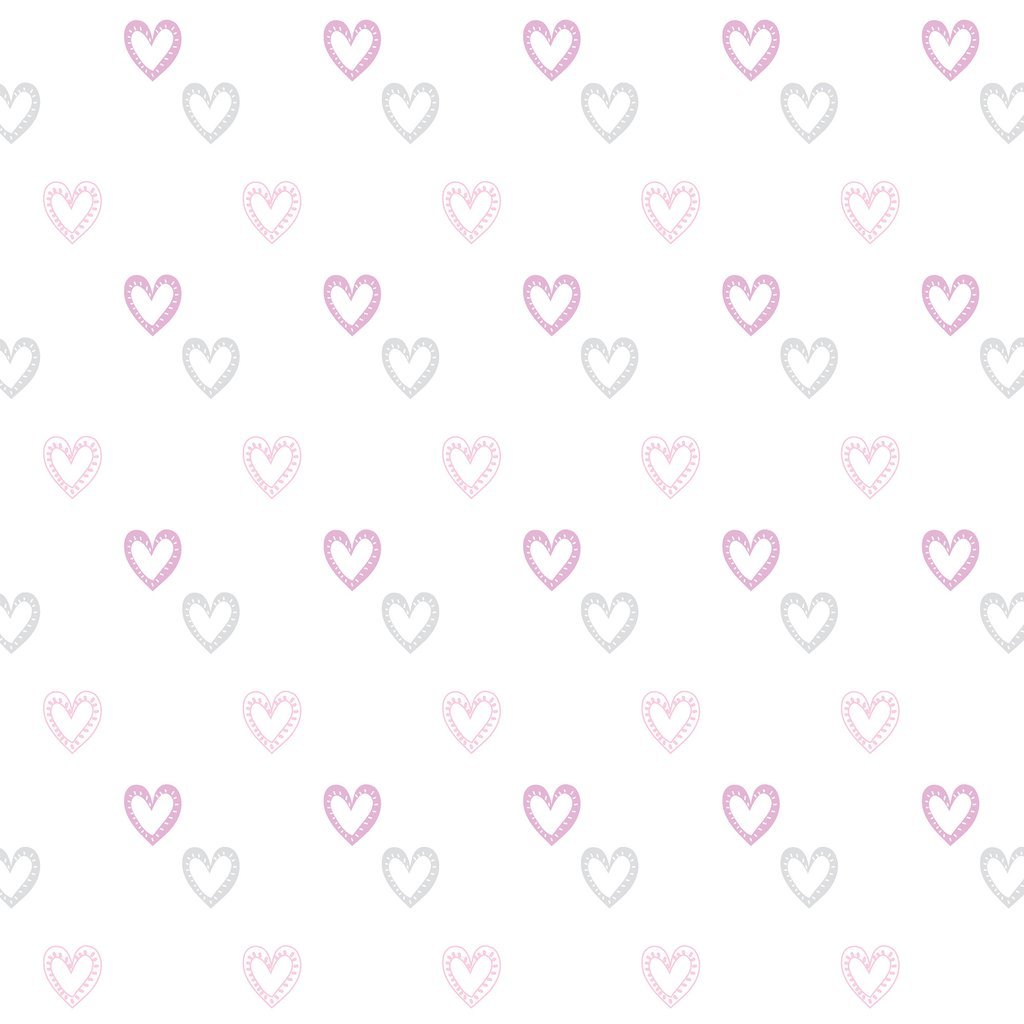 Hello Spud - True Love Pink Hearts Fitted Crib Sheet Organic Cotton Jersey - Super Soft