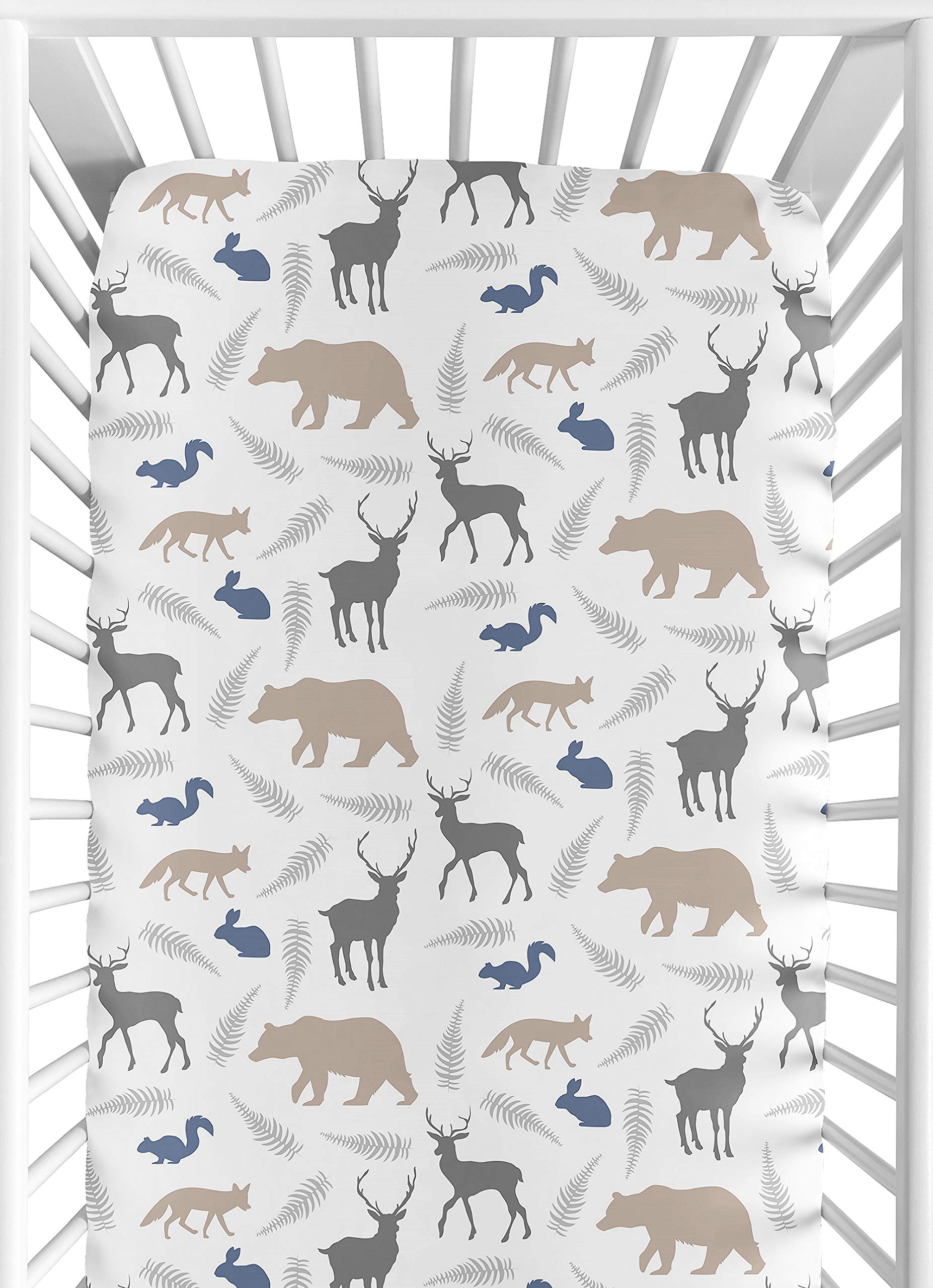 Sweet Jojo Designs Fitted Crib Sheet for Woodland Animals Baby/Toddler Bedding Set Collection - Animal Print