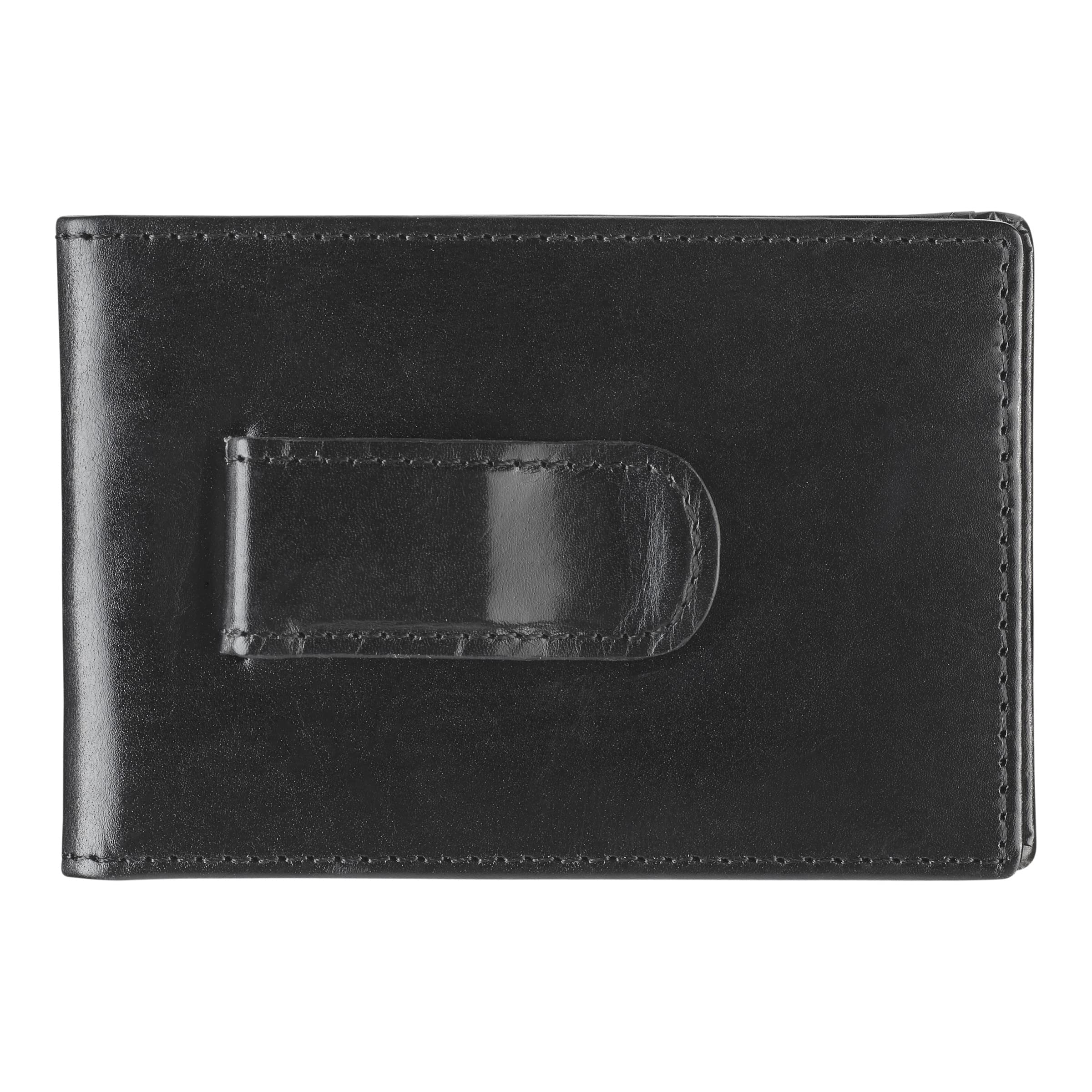 Johnston & Murphy Mens Two-Fold Money Clip Wallet Black Full Grain Leather One Size One Size