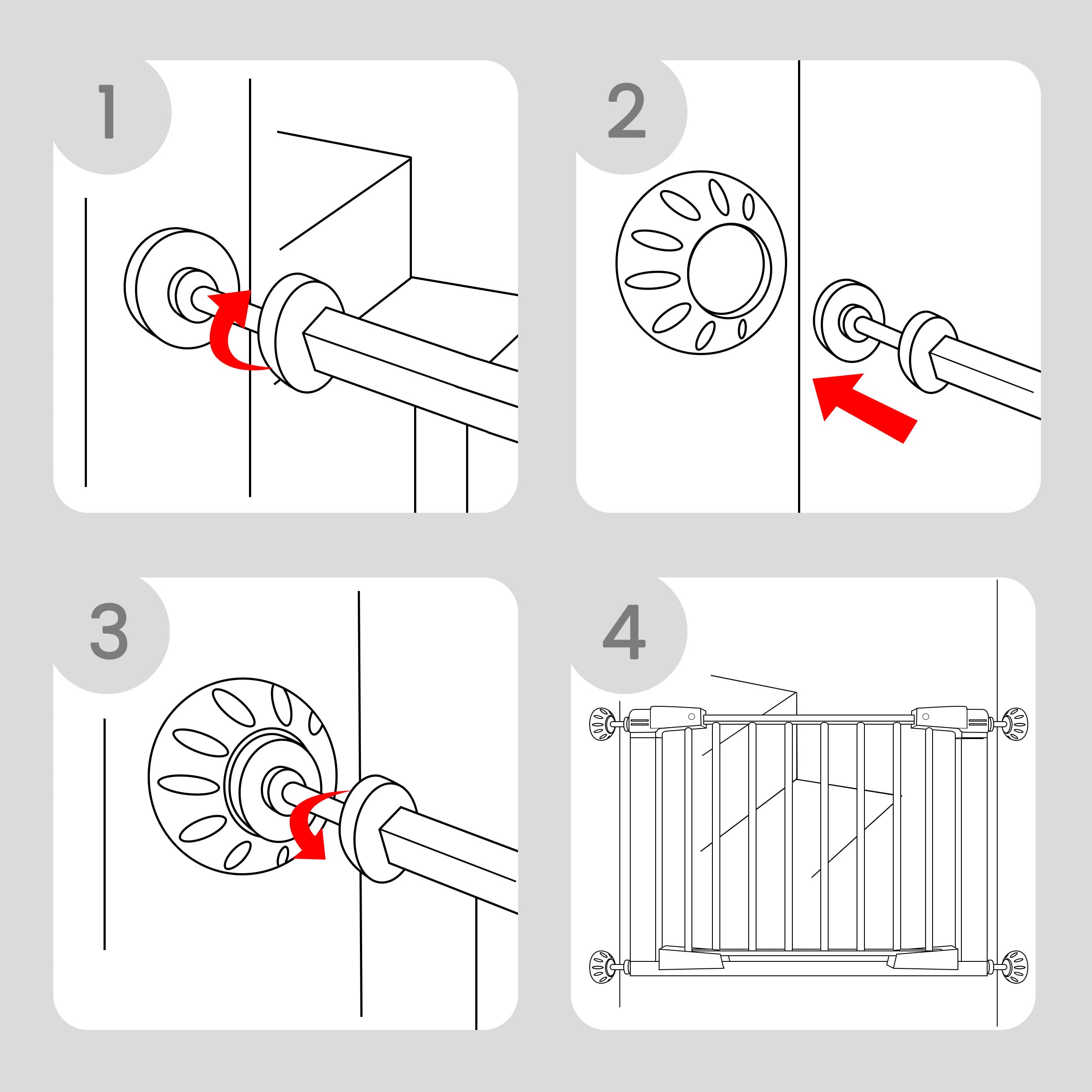 Baby Gate Wall Protector Pressure Mounted Gate Wall Protector Safety Baby Gate Wall Cups for Doorway, Pet Gates, Stairs, Baby Gates (4 Pack)