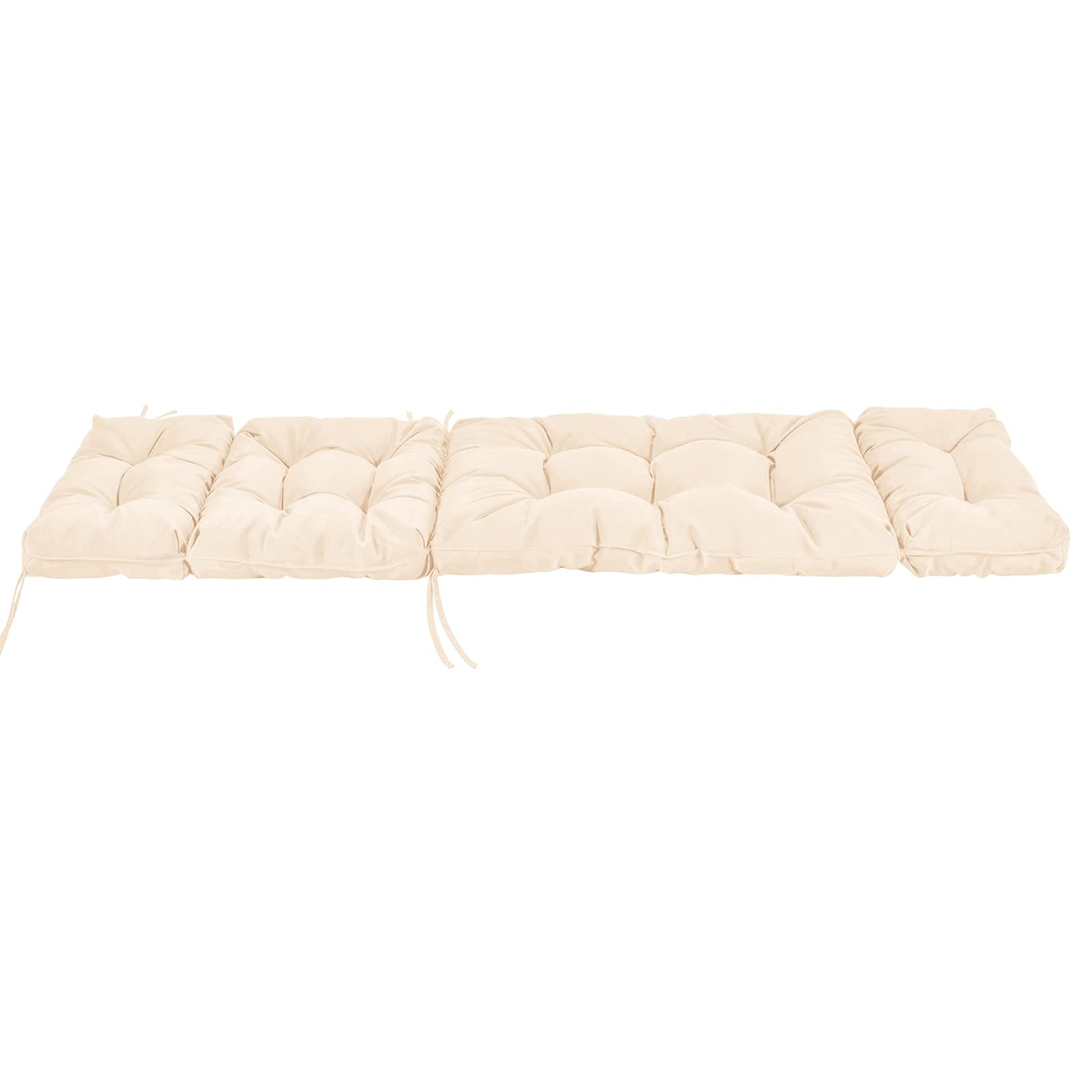 Chair, 72” x 22” x Chaise Lounge w/4 String Ties, Thickened, Tufted Patio Recliner for Outdoor Indoor Cushions, 1 Count (Pack of 1), Beige