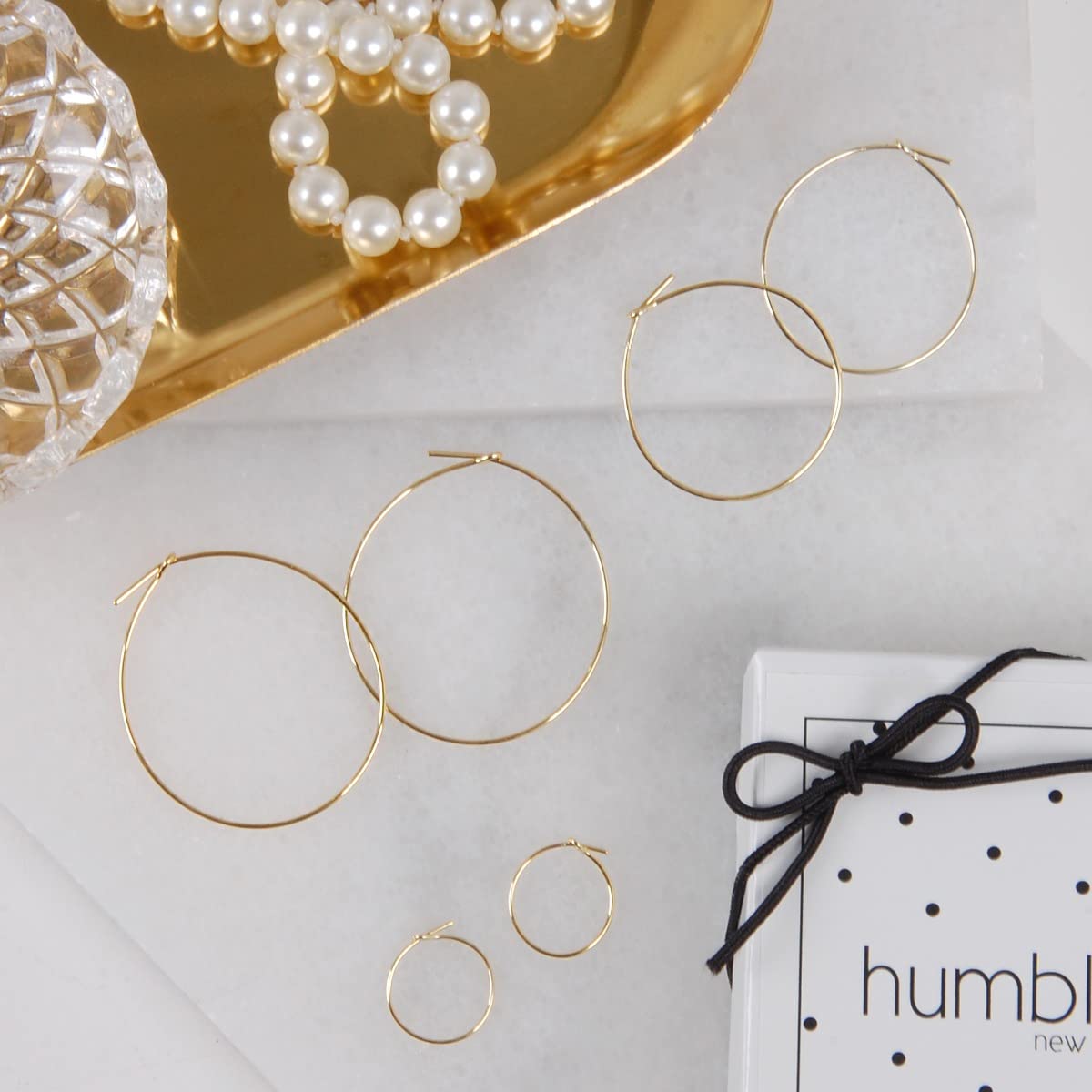 Humble Chic Small Hoop Earrings for Women - Hypoallergenic Lightweight Wire Threader Loop Drop Dangles, Safe for Sensitive Ears, 18K Yellow - 0.5 inch