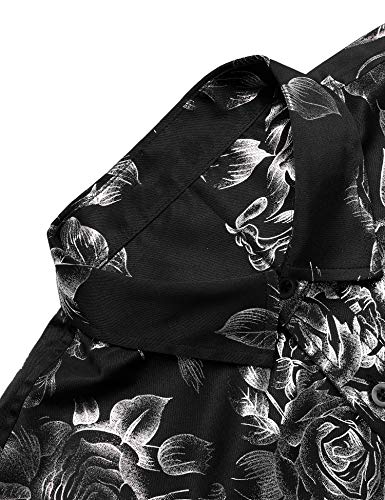 COOFANDY Mens Rose Shirt Long Sleeve Dress Shirt Button Down Casual Slim Fit